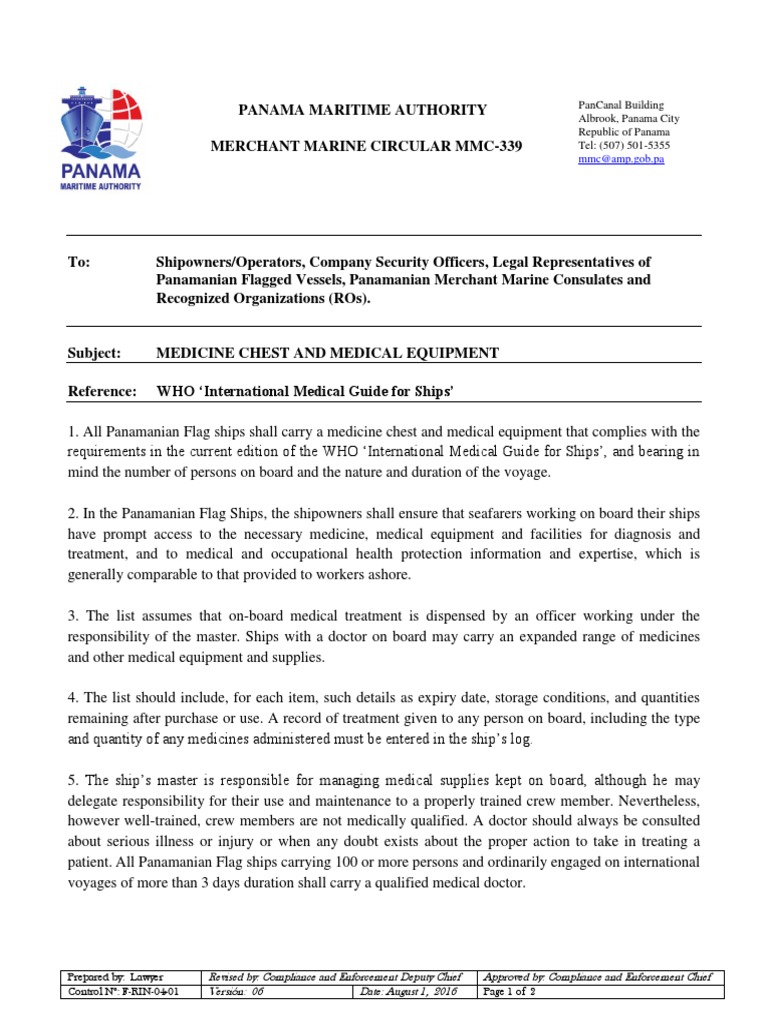 Circular Panama 339 | PDF | United States Merchant Marine | Ships