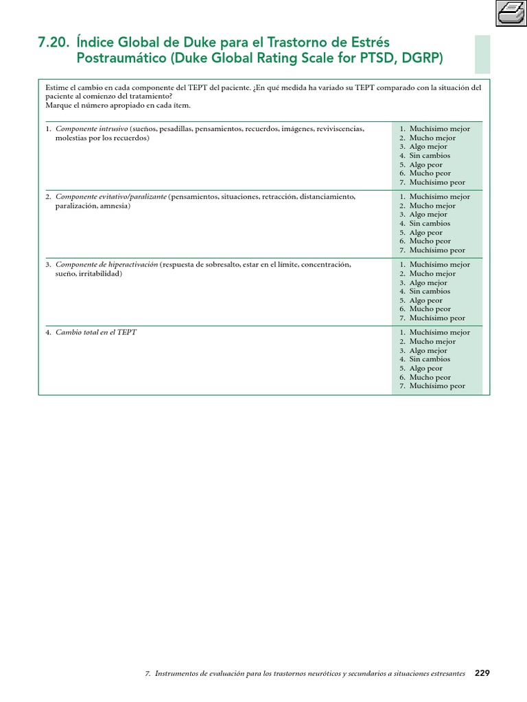 7.20. Índice Global de Duke para el Trastorno de Estrés Postraumático ...