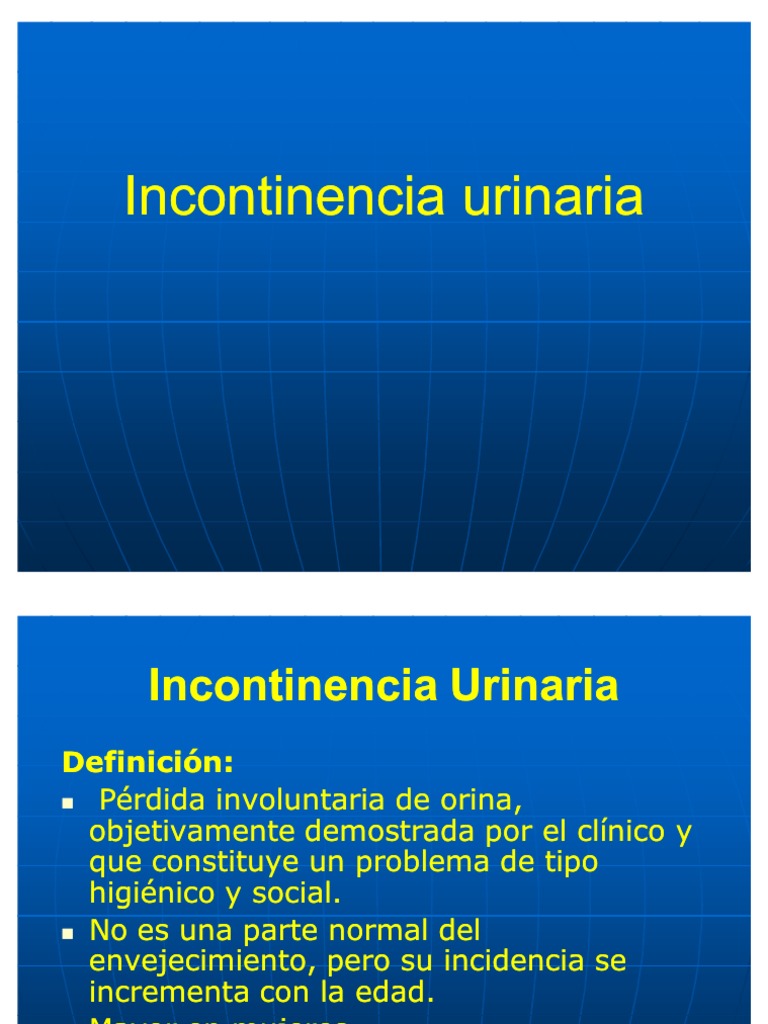 Incontinencia Urinaria | PDF | Incontinencia urinaria | Sistema urinario
