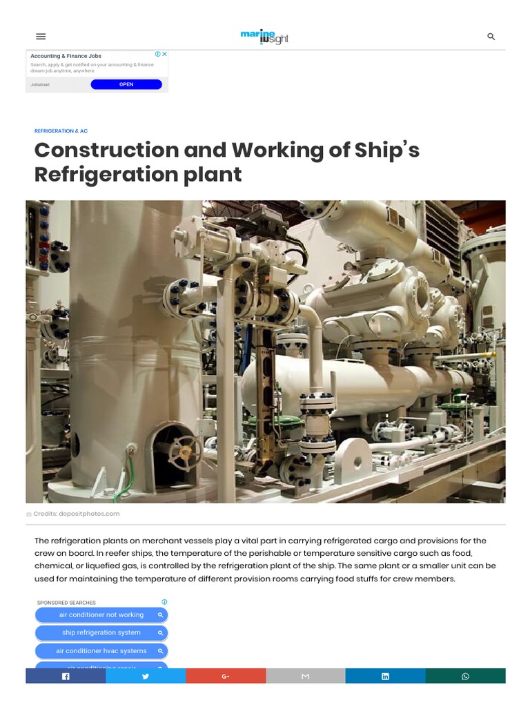 Ships Refrigeration Plant221928 Pdf Refrigeration Air Conditioning