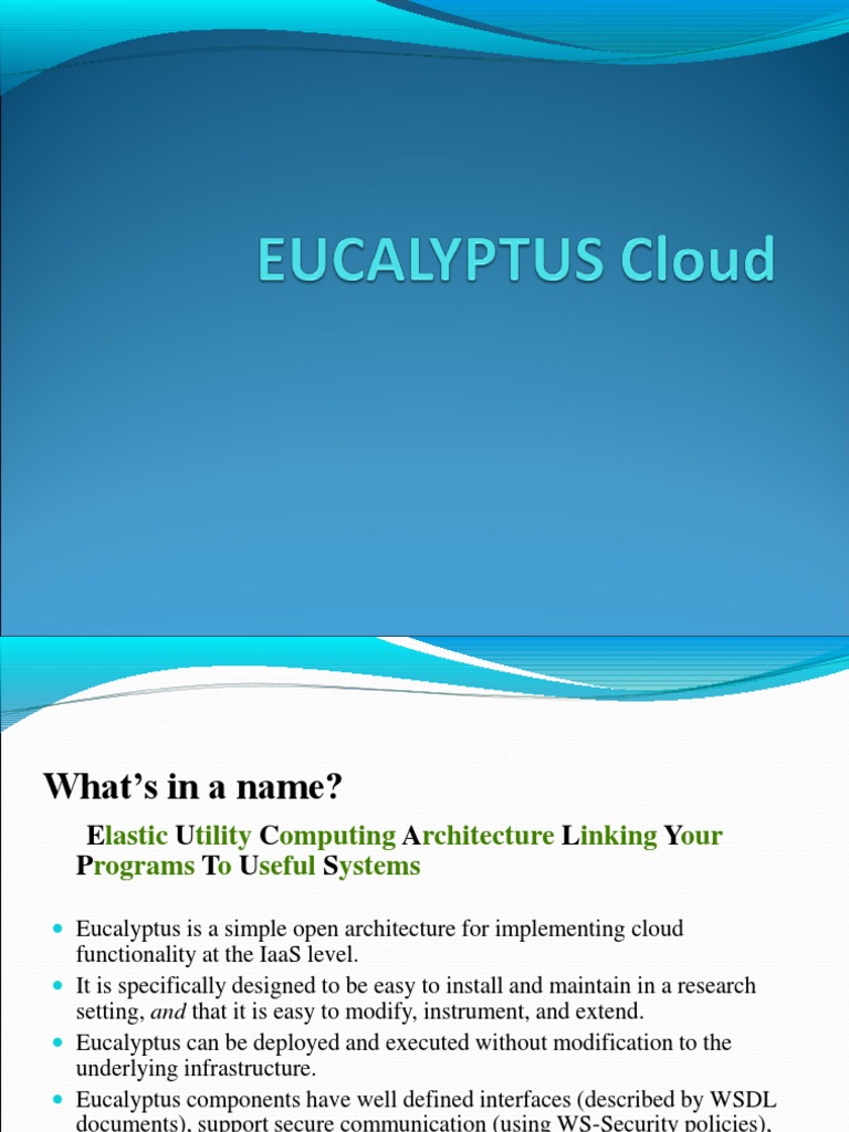 Eucalyptus | PDF | Cloud Computing | Operating System Technology