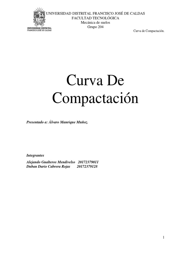 Curva de Compactación | Descargar gratis PDF | Mecánica de suelos | Paisaje