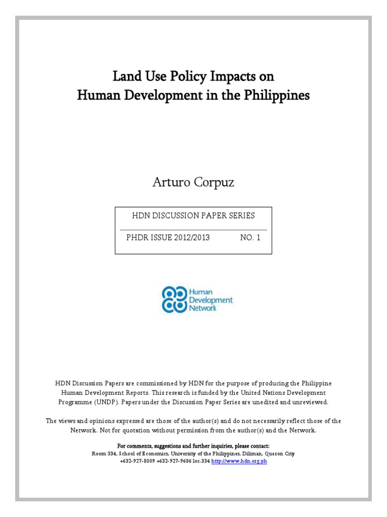 Land Use Policy Impacts On Human Development in The Philippines | PDF ...