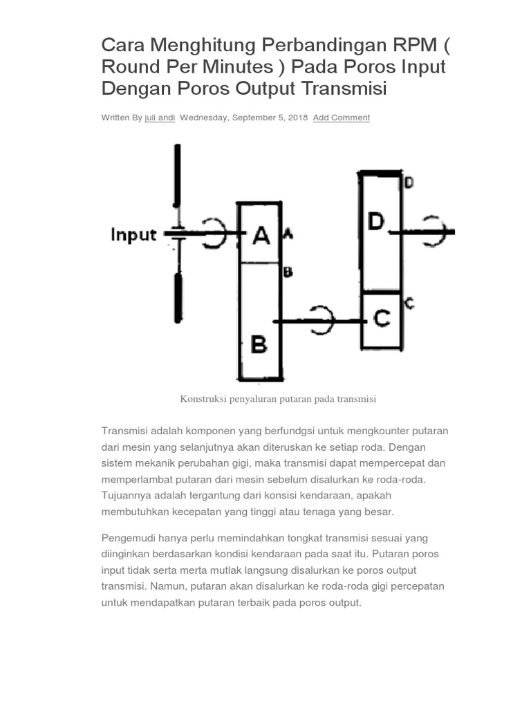 Cara Menghitung Perbandingan RPM | PDF