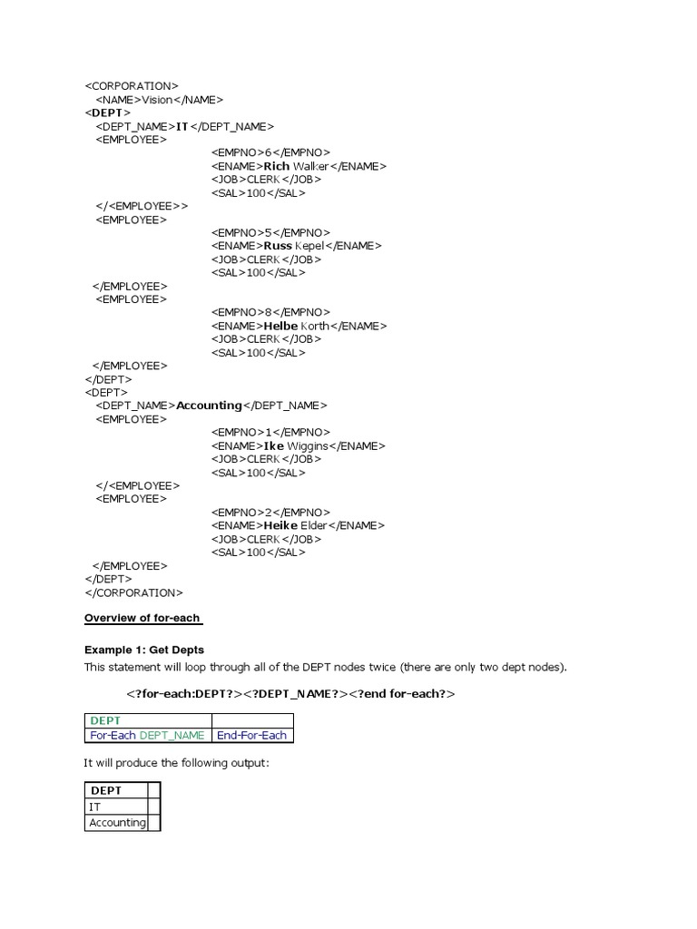 XML Functions For Template | PDF | Computer Data | Software
