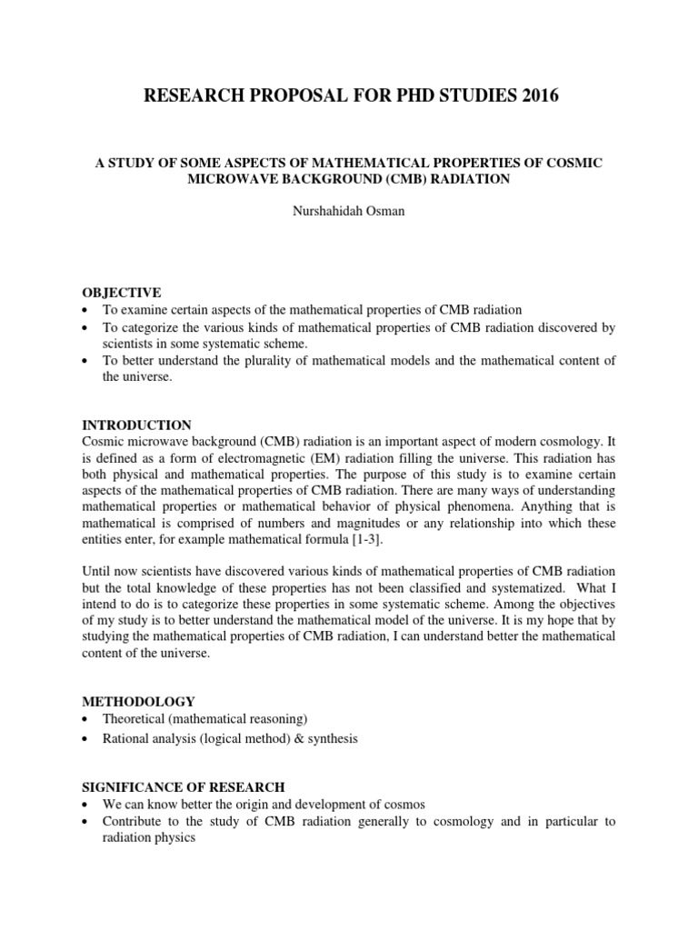 Research Proposal For PHD Studies 2016 | PDF