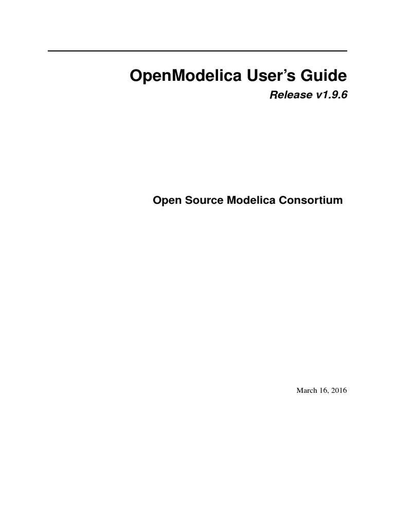 Openmodelica User'S Guide: Release V1.9.6 | PDF | Mathematical Optimization | C (Programming ...