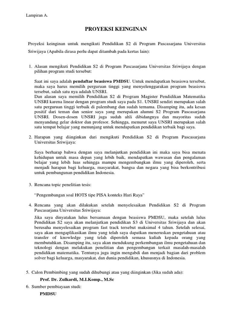 Lamp. A. Form Proyeksi s2 | PDF