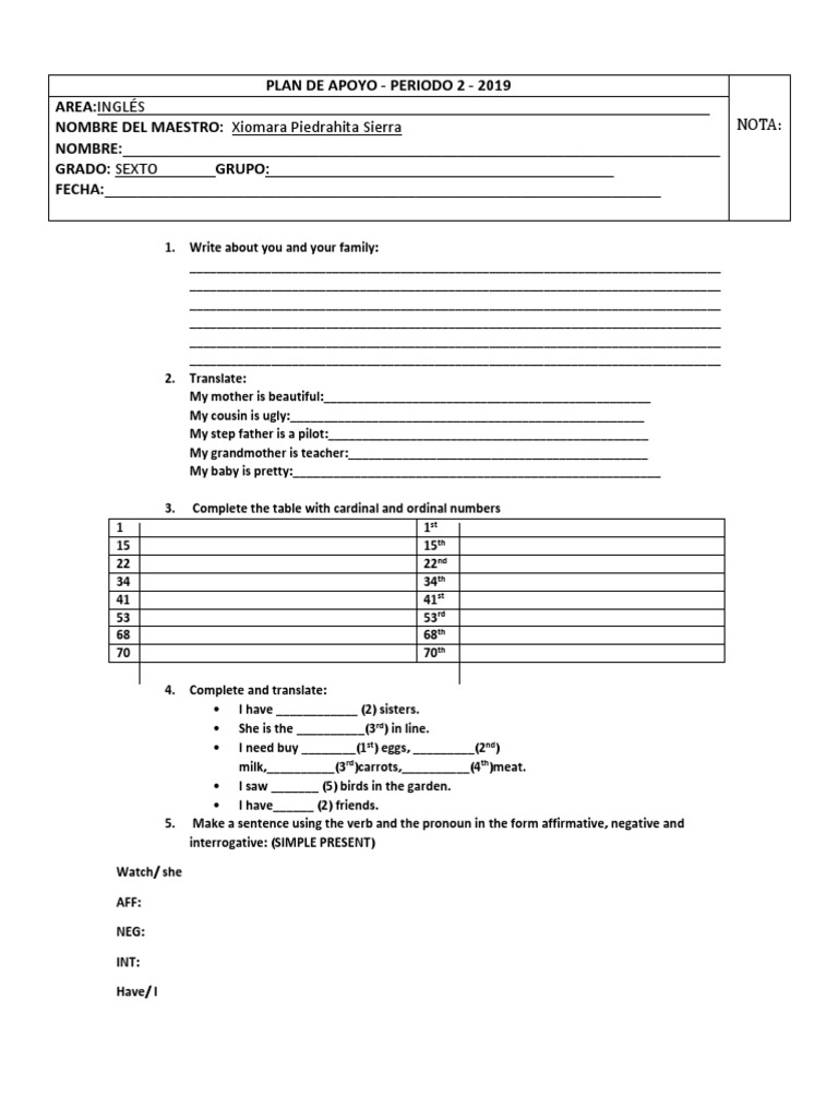 Nota:: ST TH ND TH ST RD TH TH | PDF | Syntactic Relationships | Languages