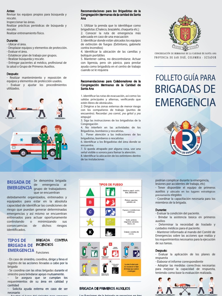 Folleto Brigadas de Emergencia | PDF | Bombero | Bienestar
