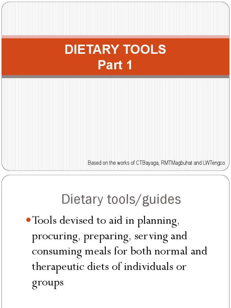 2 Dietary Tools 1 | PDF | Nutrition | Diet & Nutrition