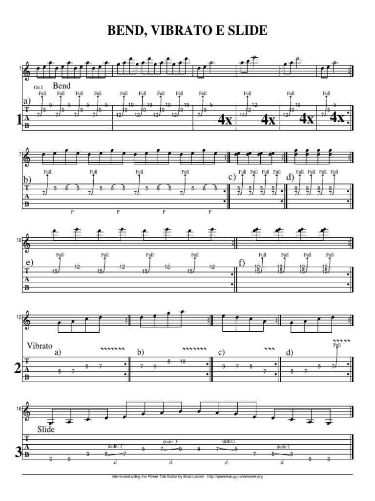 BEND, VIBRATO AND SLIDE TECHNIQUES | PDF