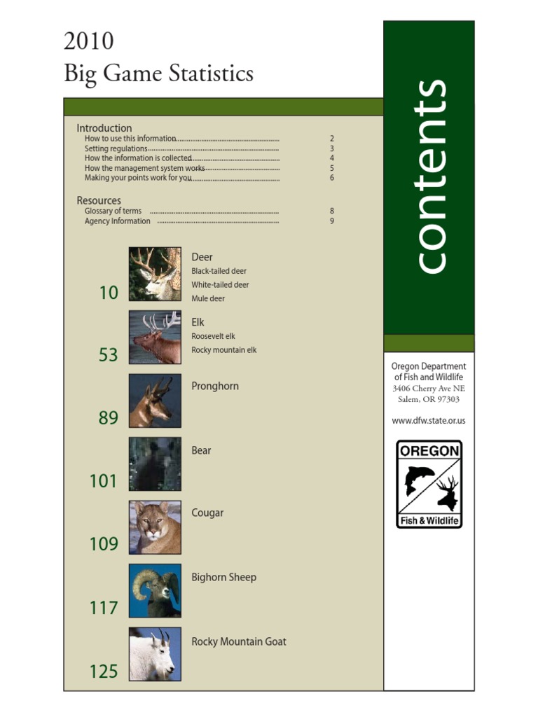 2010 Big Game Statistics PDF | PDF | White Tailed Deer | Hunting
