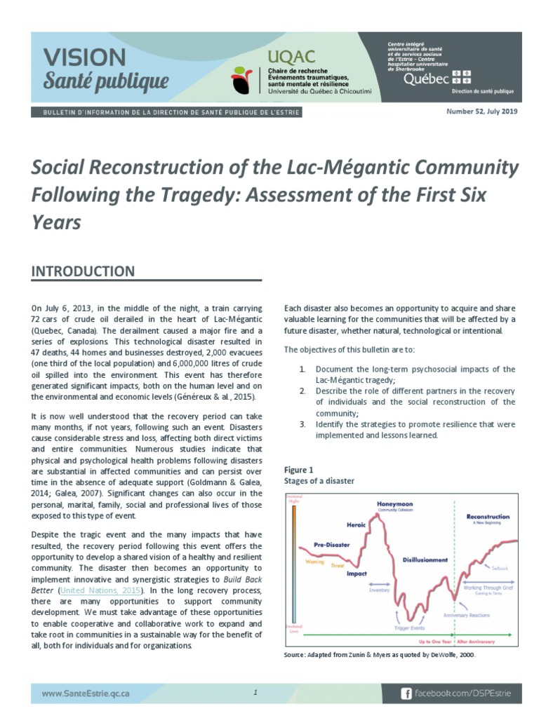 Social Reconstruction of The Lac-Megantic Community Following The ...