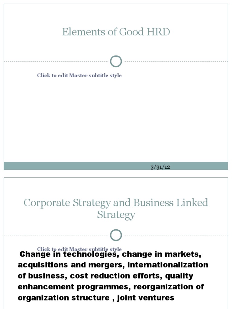 Elements of Good HRD PDF | PDF | Career & Growth | Business
