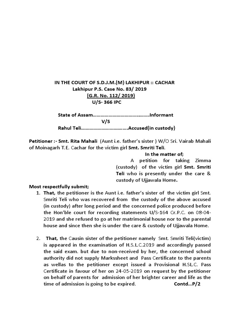 Zimma Petition | PDF | Judiciaries | Criminal Law