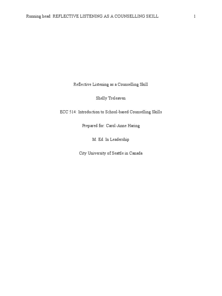 Reflective Listening As A Counselling Skill | PDF | Conversation ...