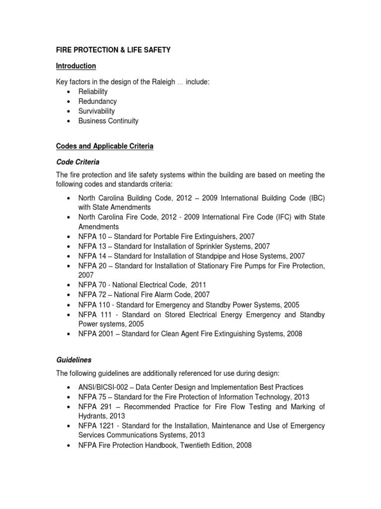 Fire Protection & Life Safety: Code Criteria | PDF | Fire Sprinkler ...