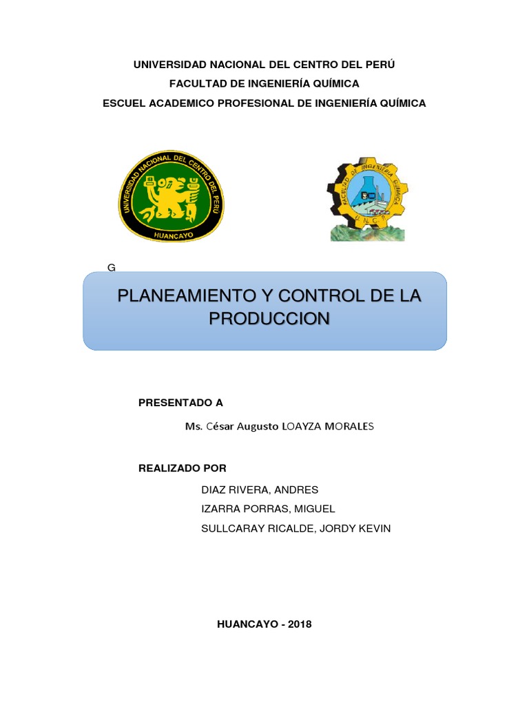 Planificación y control de la producción de harina de maca en una planta procesadora | PDF ...