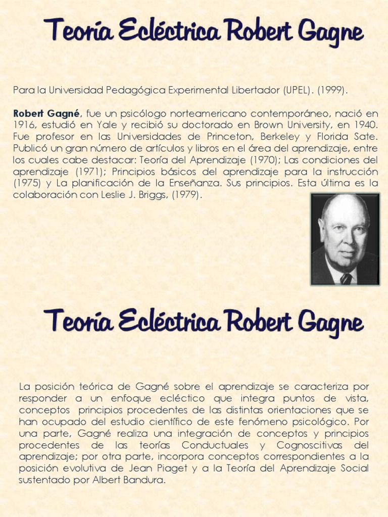 Teoría Ecléctica de Robert Gagné | PDF | Ciencia y matemáticas