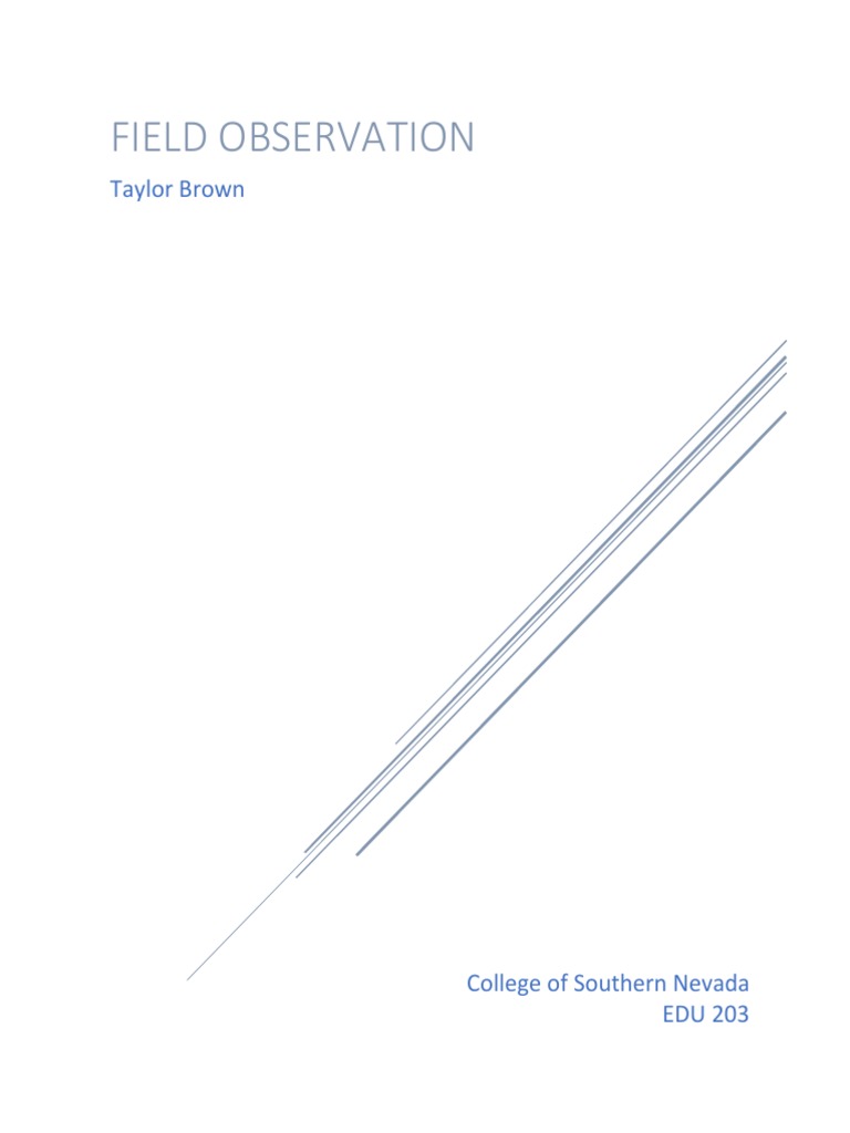 Field Observation Paper | PDF | Classroom | Lesson Plan