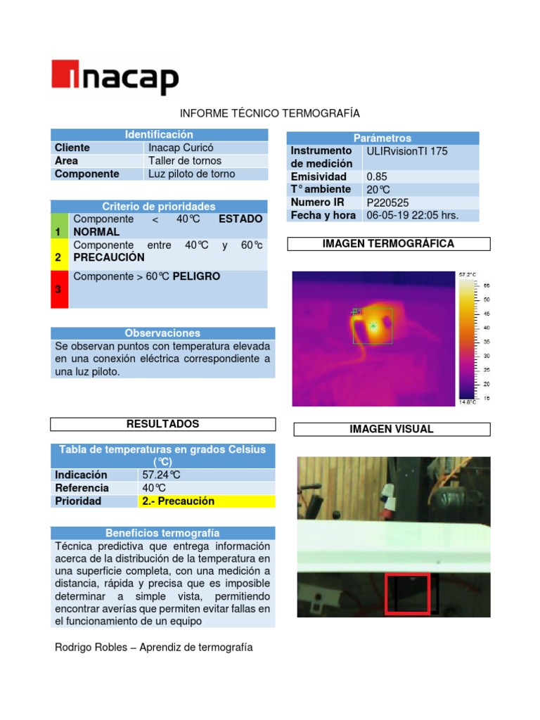 Informe Técnico Termografía | PDF