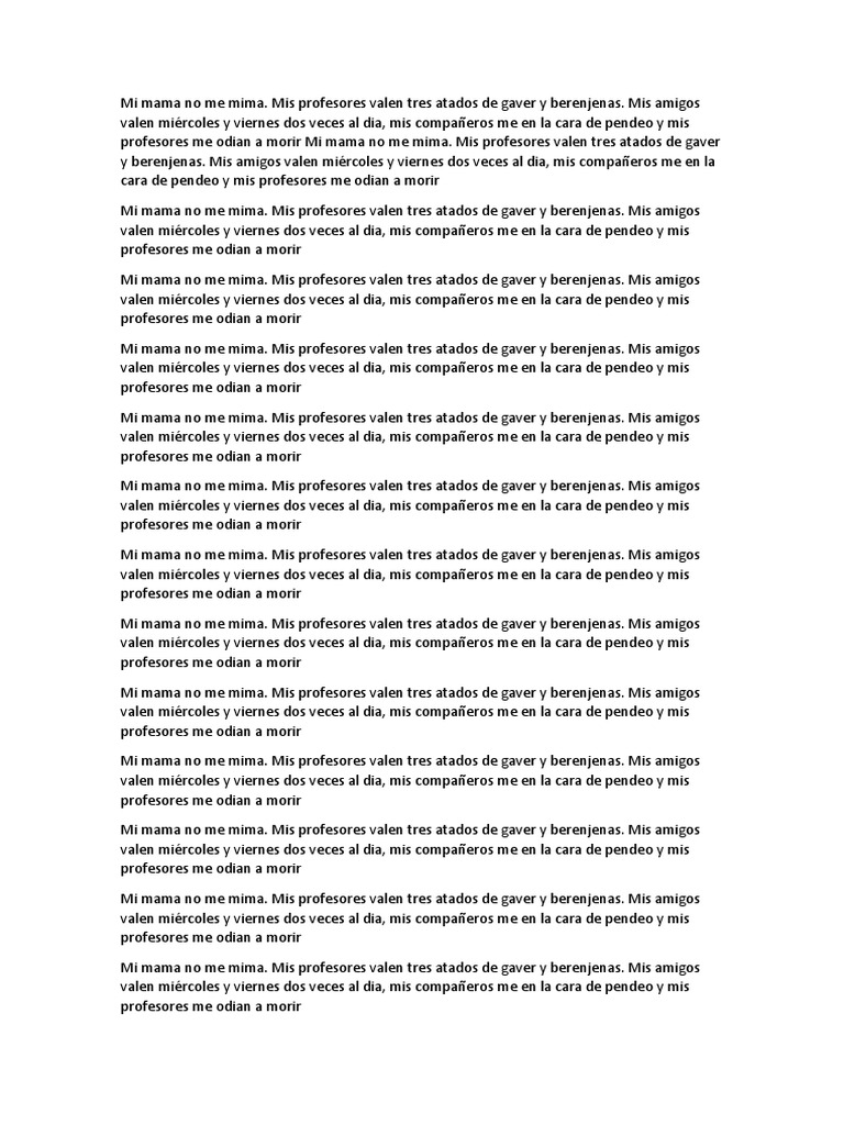 Mi Mama No Me Mima | PDF