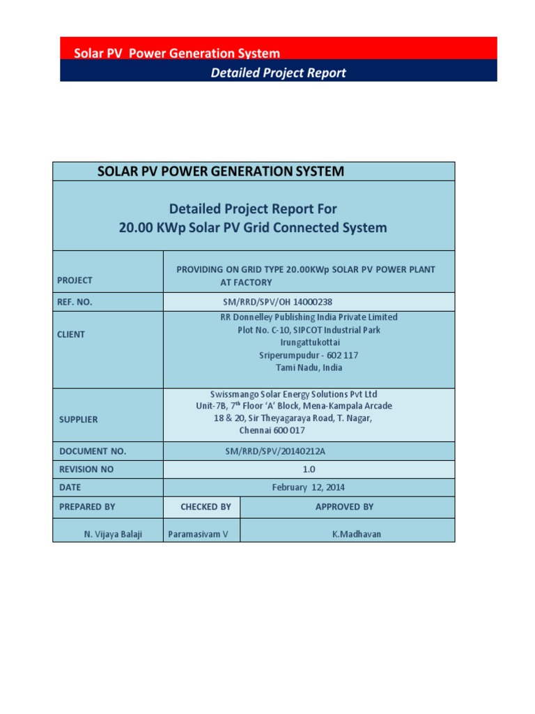 Solar PV Power Generation System | Download Free PDF | Photovoltaic ...