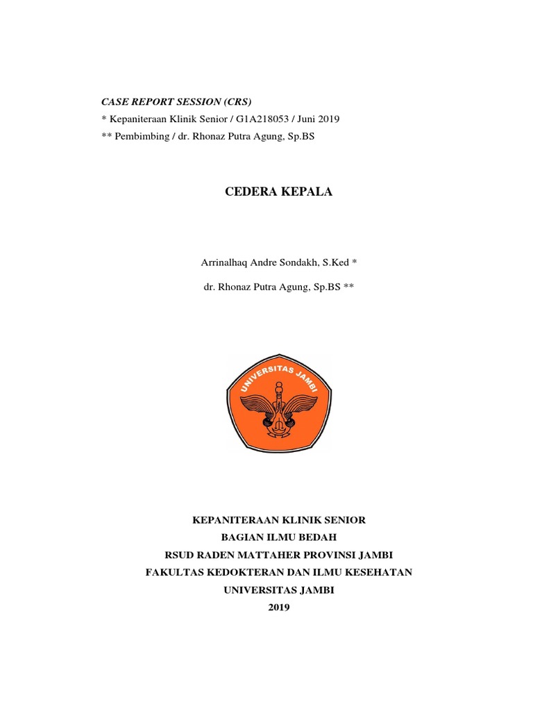 Cedera Kepala: Case Report Session (CRS) | PDF