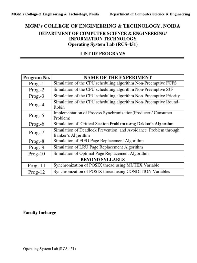 Os Lab Manual | PDF | Scheduling (Computing) | Computer Program