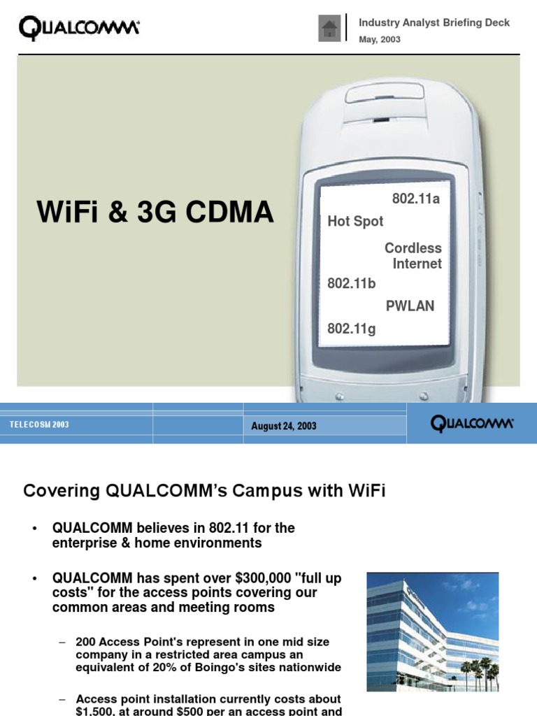 Qualcomm WiFi and 3G CDMA | PDF | Wi Fi | Wireless Access Point