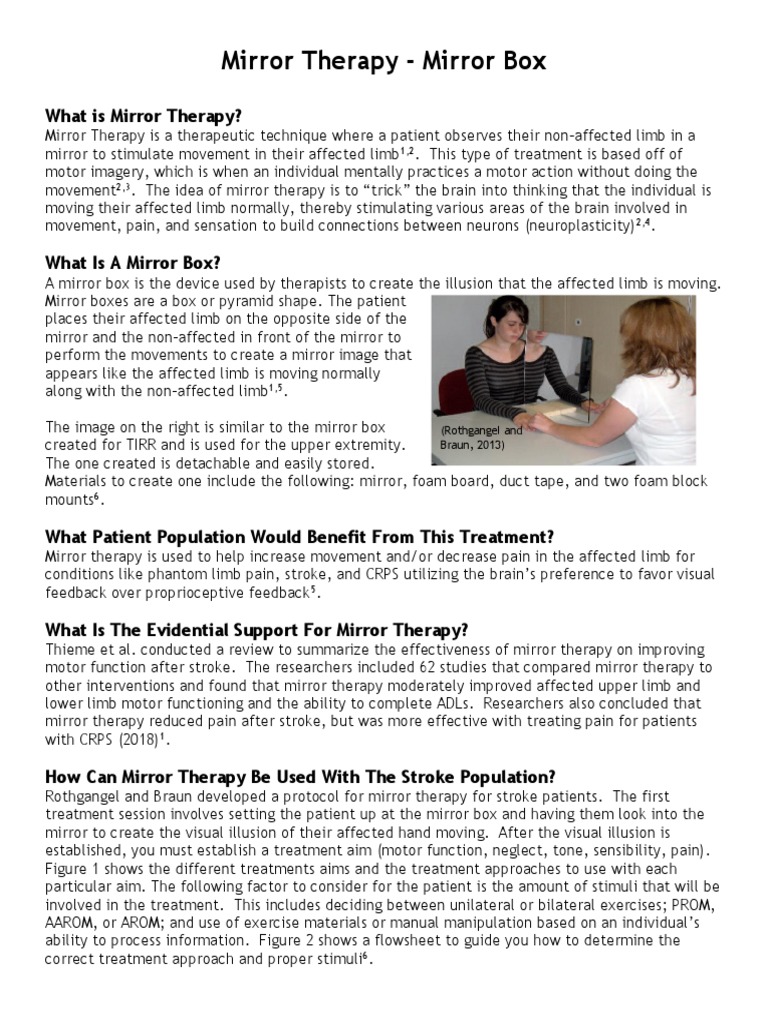 Mirror Box Presentation Handout Edited | PDF | Pain | Stroke