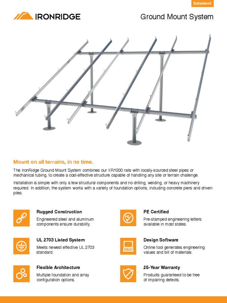 Ground Mount PV Data Sheet | PDF | Deep Foundation | Pipe (Fluid ...