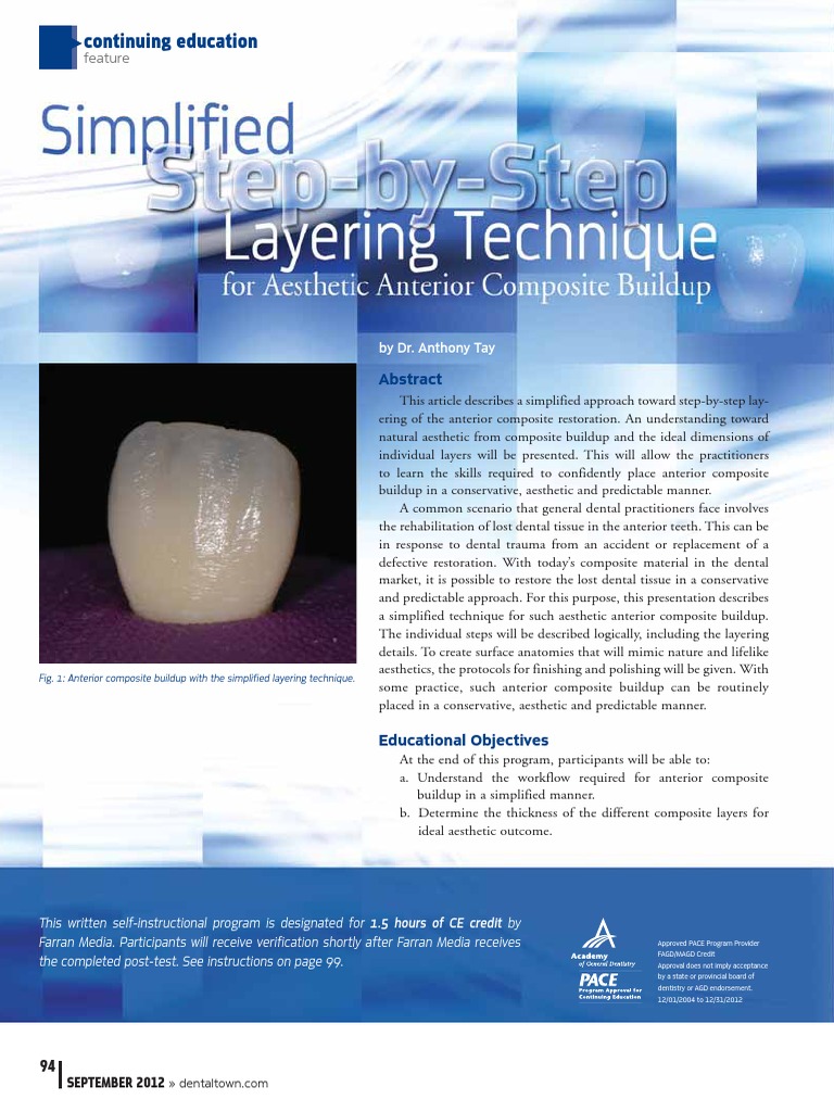 Layering Technique On Anterior Resin Composite | PDF | Tooth Enamel ...