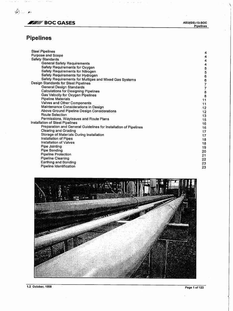 BOC Oxygen Gas Pipeline | PDF