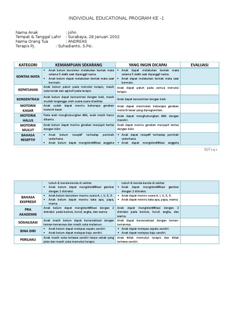 Iep & Contoh Program | PDF