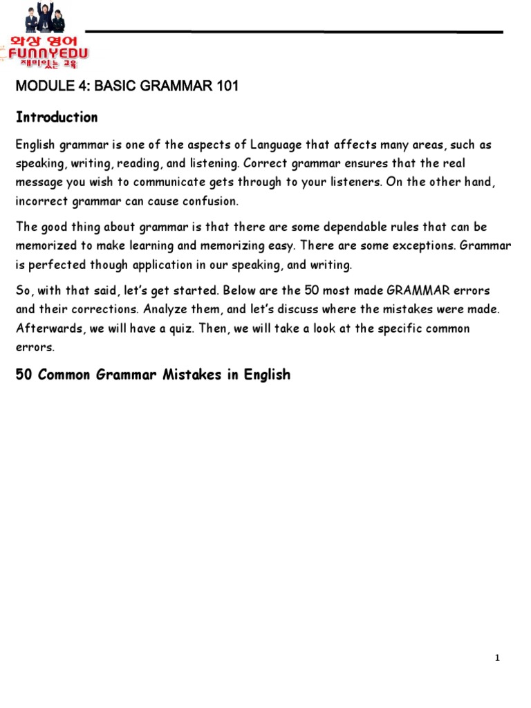 Basic Grammar Guide | PDF | Verb | English Language