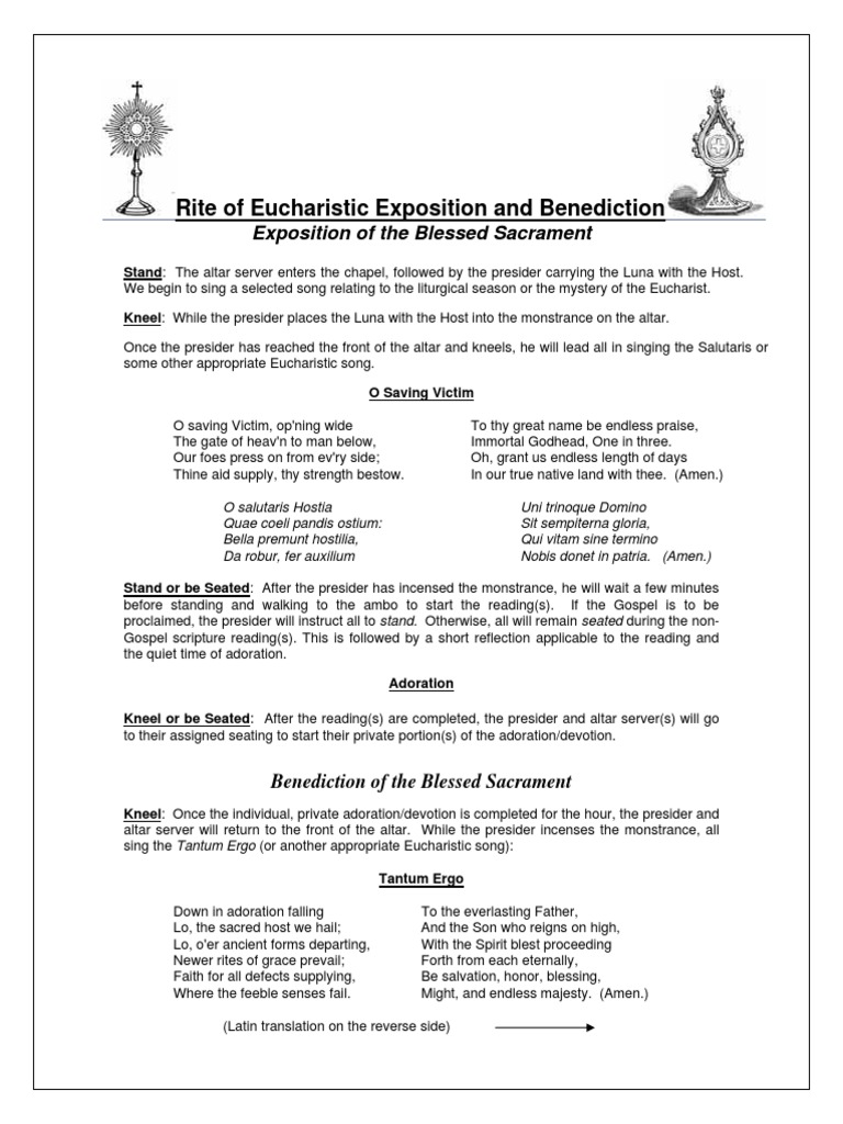 Rite of Eucharistic Exposition and Benediction | PDF | Eucharist | Mary ...