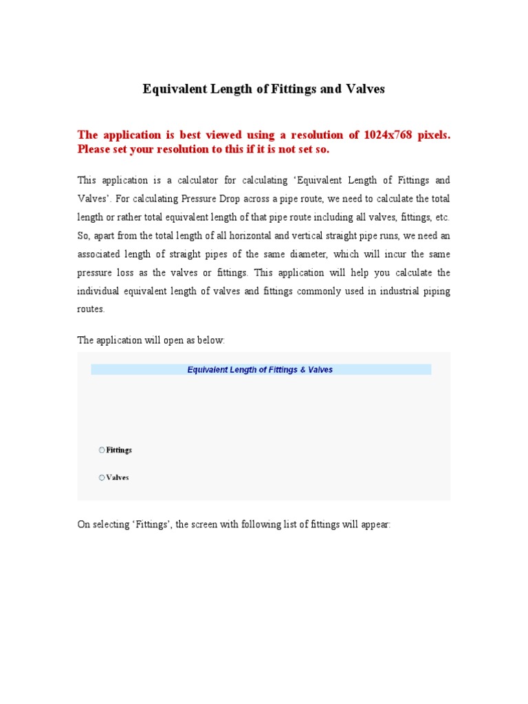 Equivalent Length of Fittings and Valves | PDF