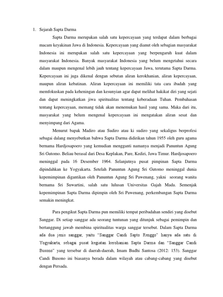 Sejarah Sapta Darma | PDF