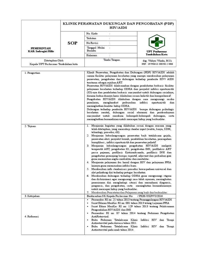Sop PDP Hiv | PDF | Pengembangan Diri
