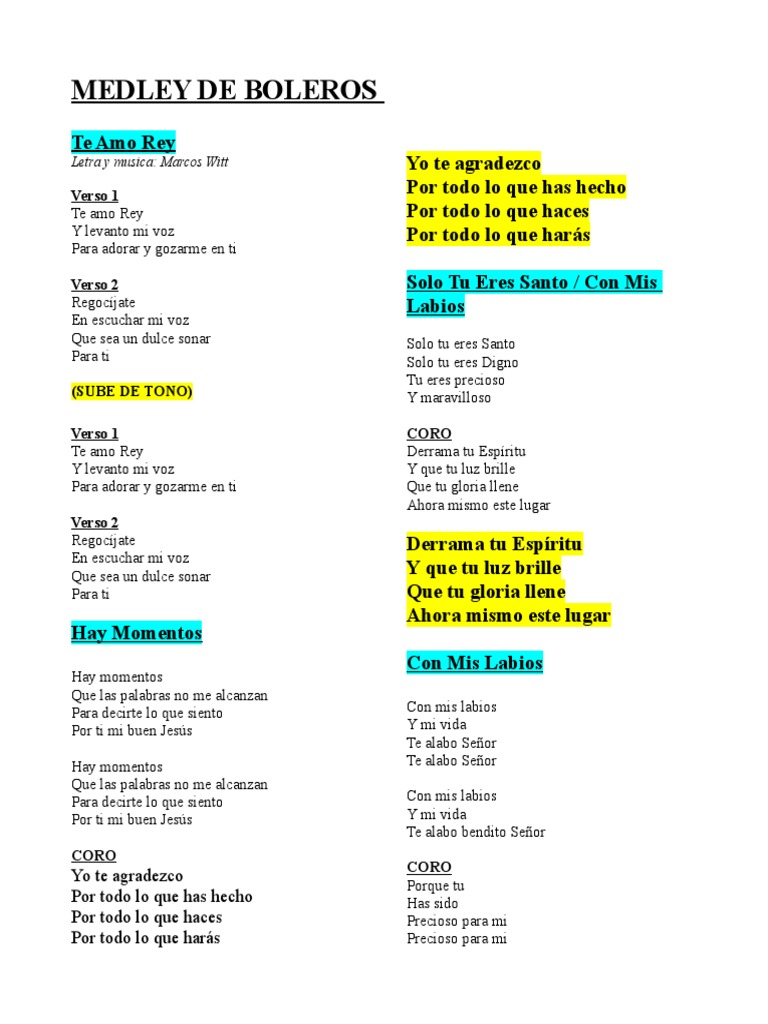 Medley Boleros | PDF