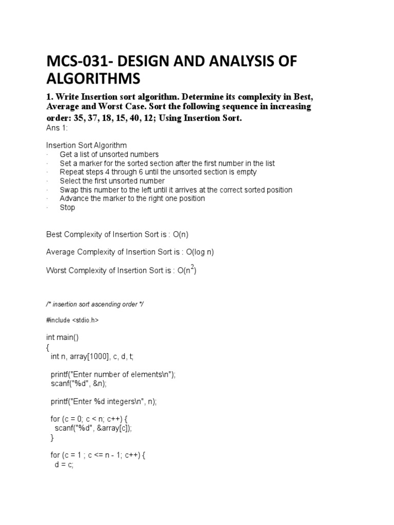 Algorithm Analysis and Implementation: Exploring Quicksort Performance and Applying it to ...