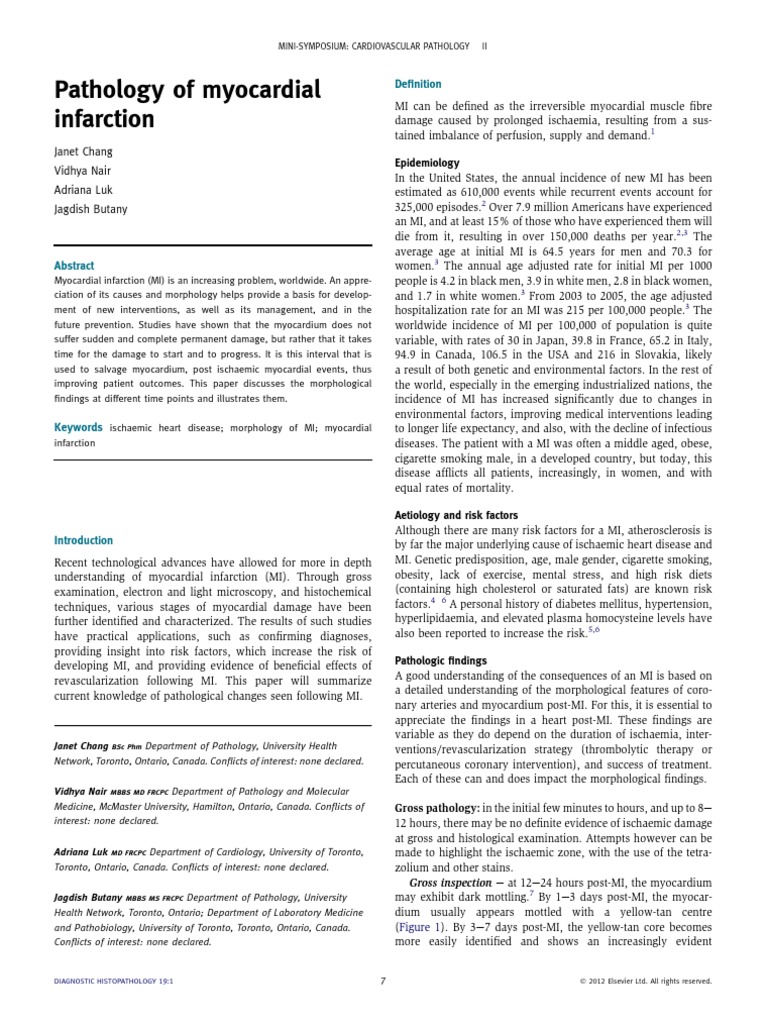 Pathology of Myocardial Infarction: Mini-Symposium: Cardiovascular ...