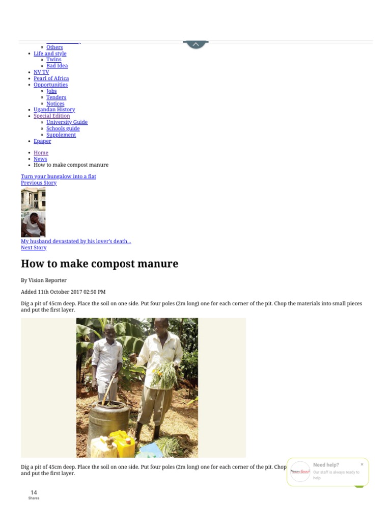 How To Make Compost Manure | PDF | Compost | Manure