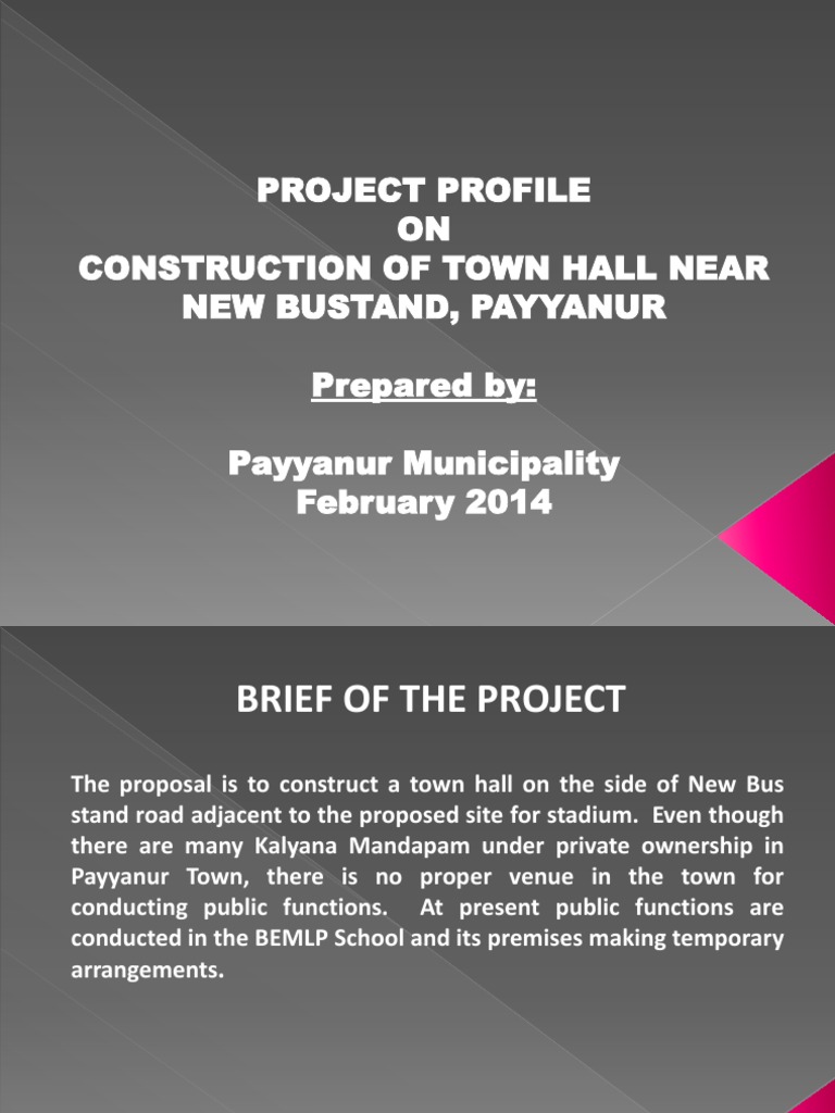 Previsedpayyanur Project Report Town Hall | Download Free PDF | Parking ...