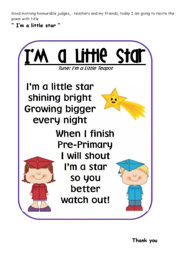 I'm A Little Star | PDF