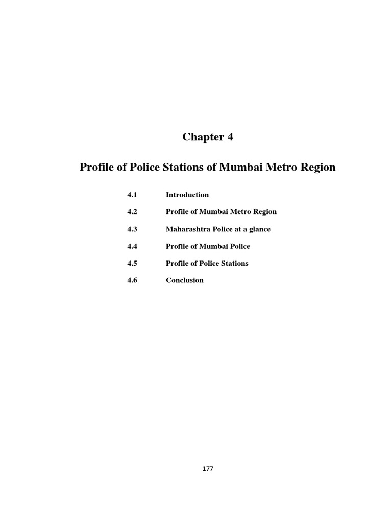 Profile of Police Stations in the Mumbai Metro Region: Organization ...