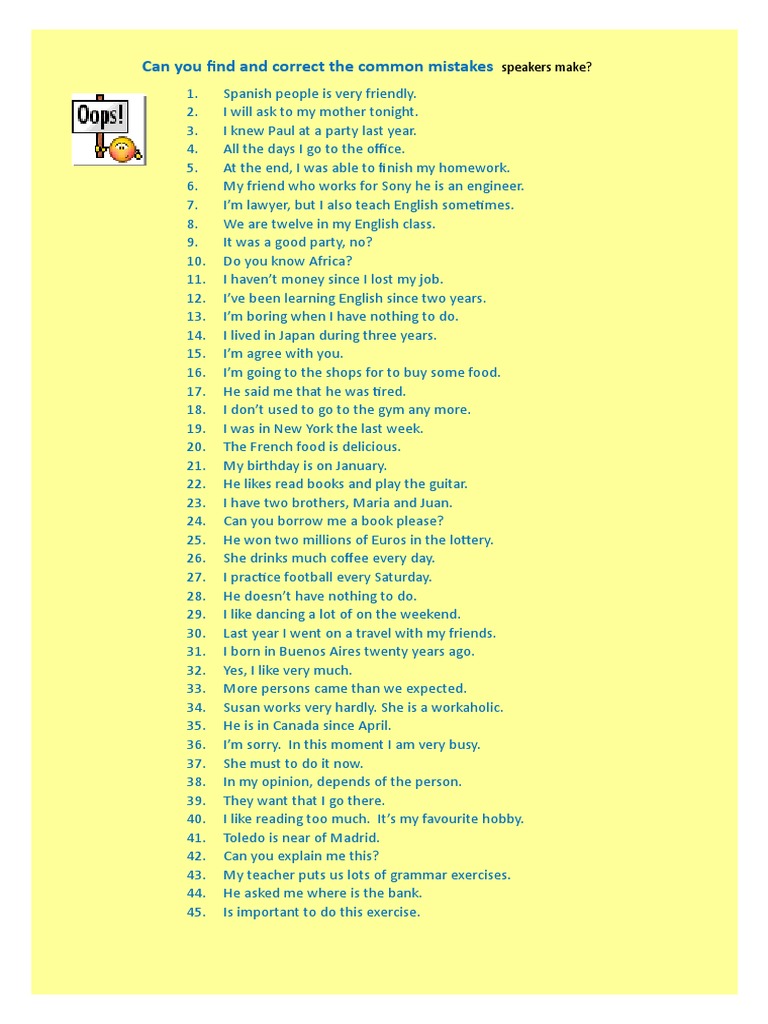 Common English Mistakes Fixed | PDF
