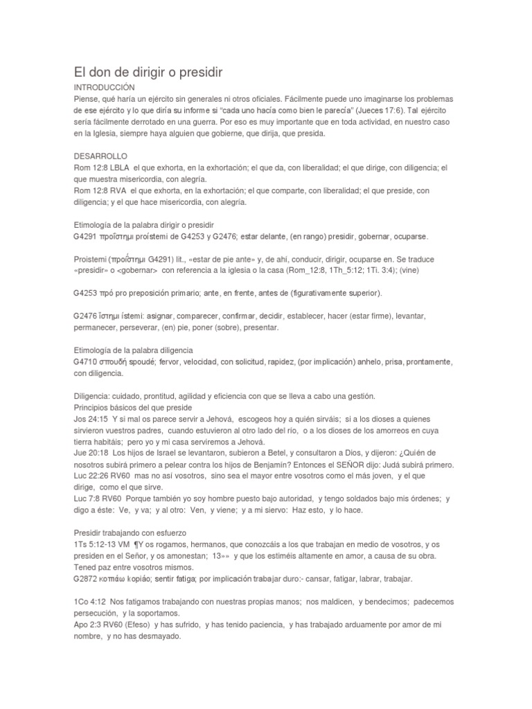 El Don de Dirigir o Presidir | PDF | Antropología cultural | Religiones ...